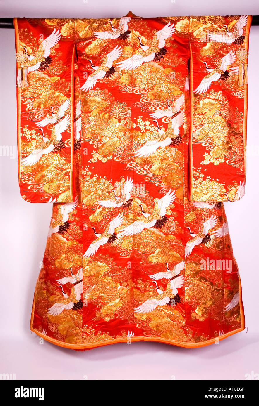 Stock photograph the back view of an antique Japanese kimono Stock ...