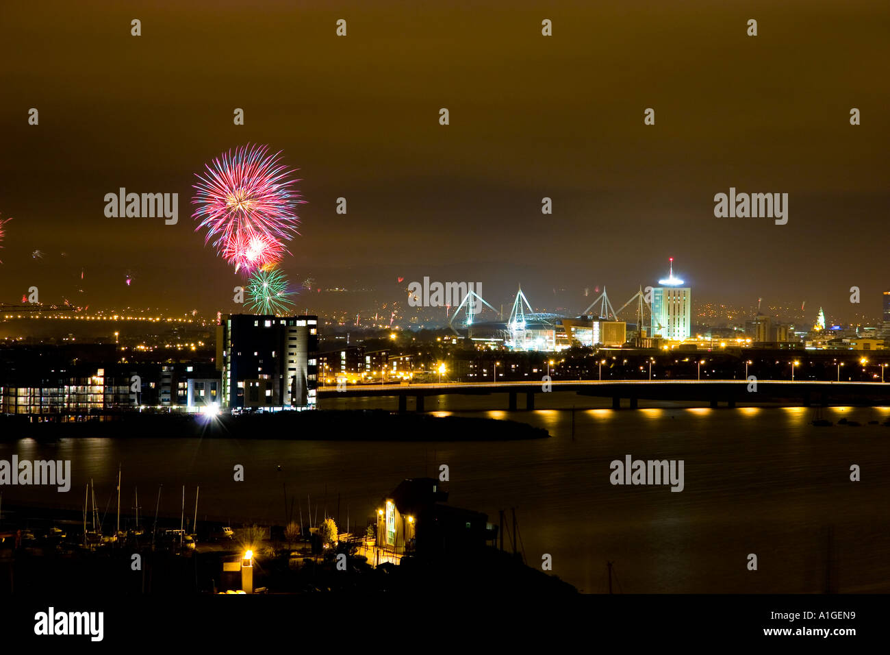 Cardiff stadium fireworks hi-res stock photography and images - Alamy