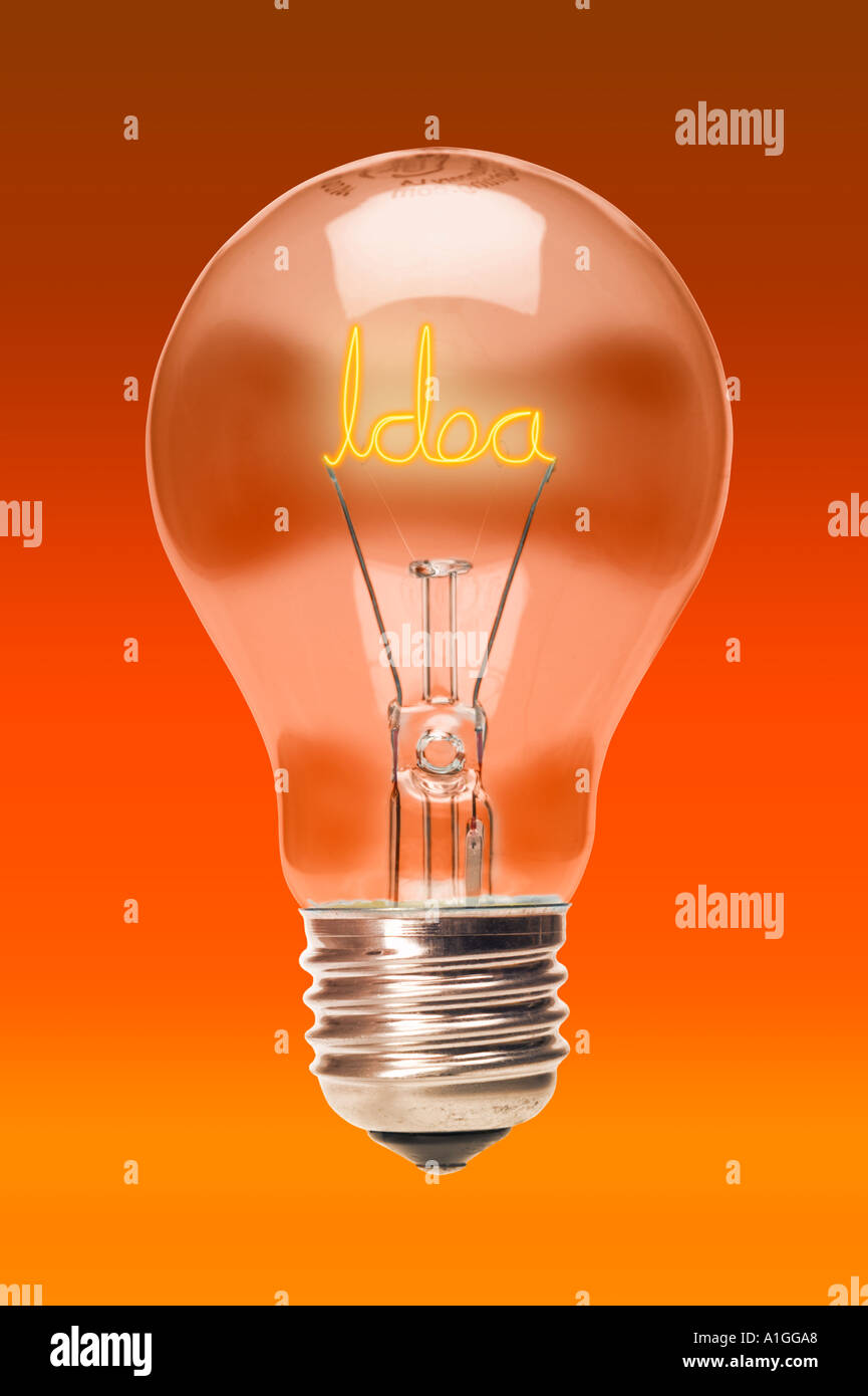 Light bulb filament word hi-res stock photography and images - Alamy