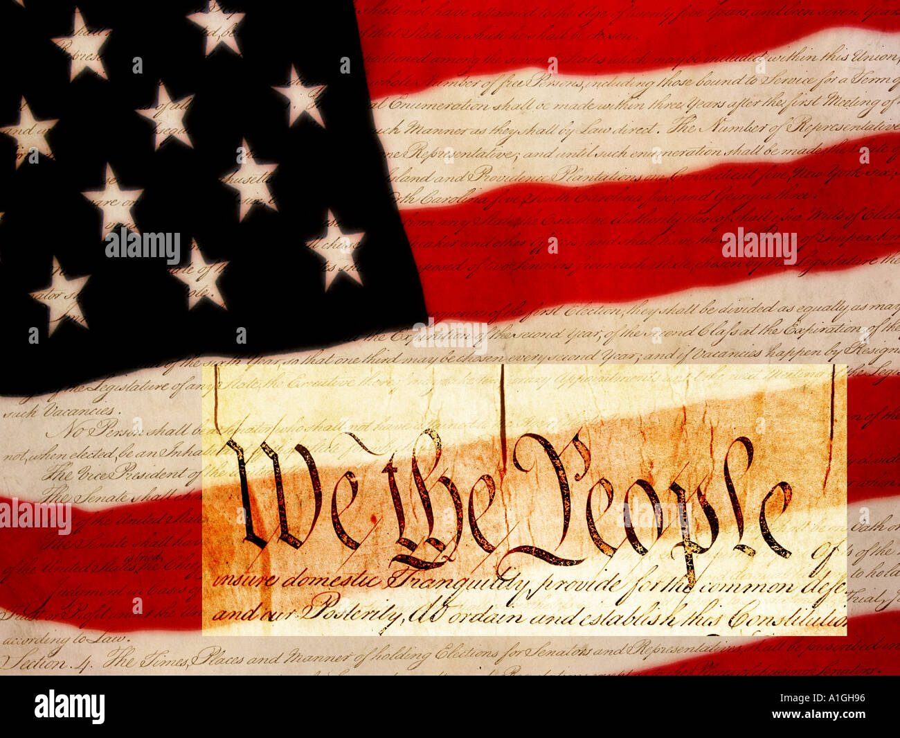 US Flag and Constitution Stock Photo - Alamy