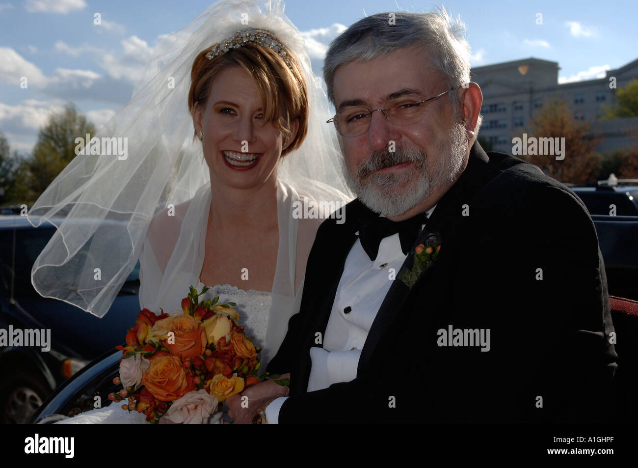 Bride with father before the wedding Stock Photo - Alamy