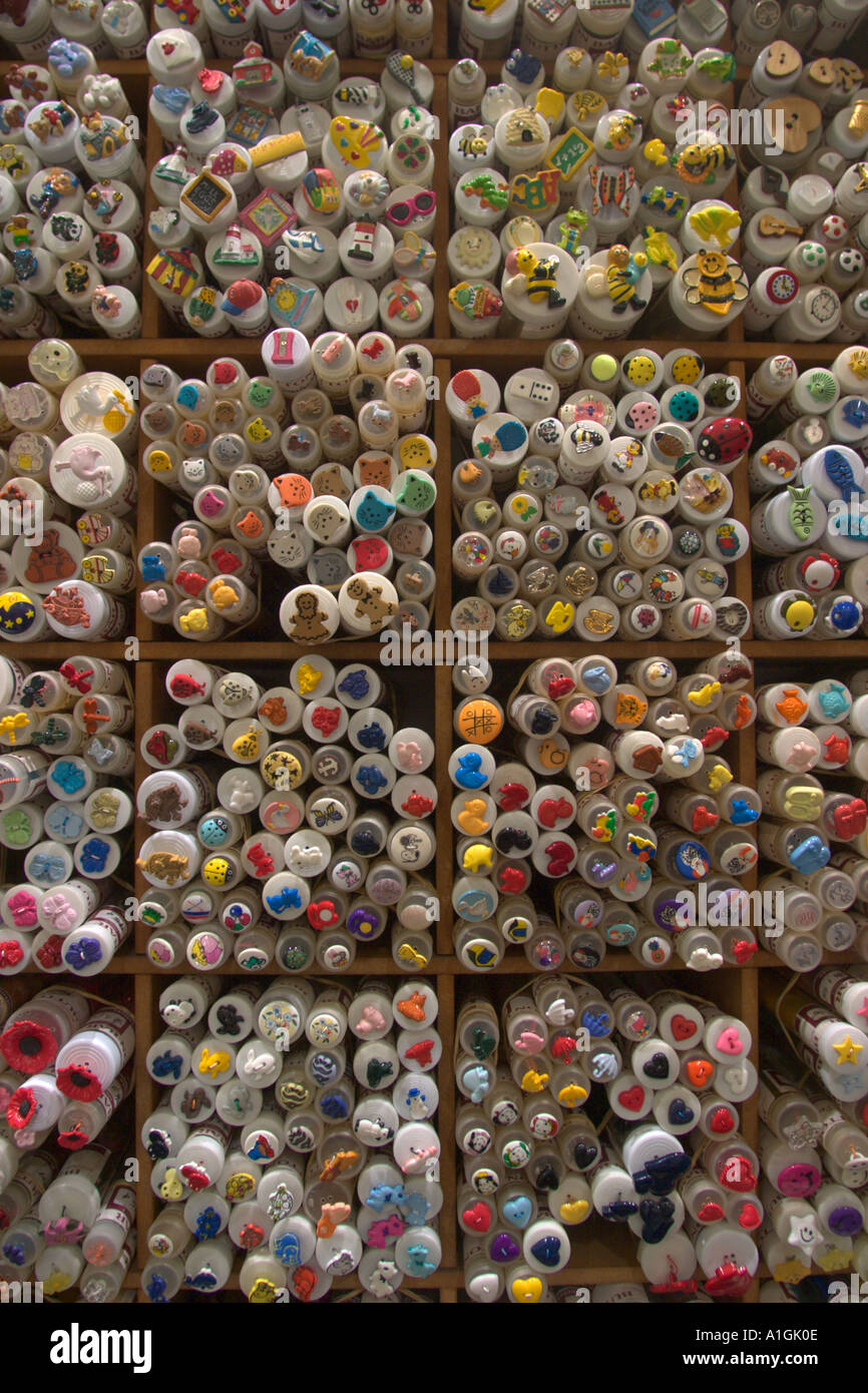 Buttons on display in a shop Stock Photo - Alamy
