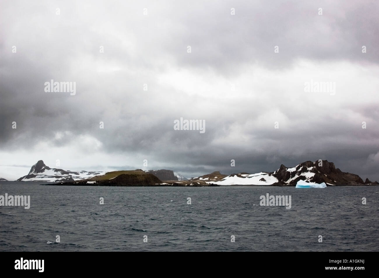 Storm clouds over the South Shetland Islands in the Antarctic Ocean ...