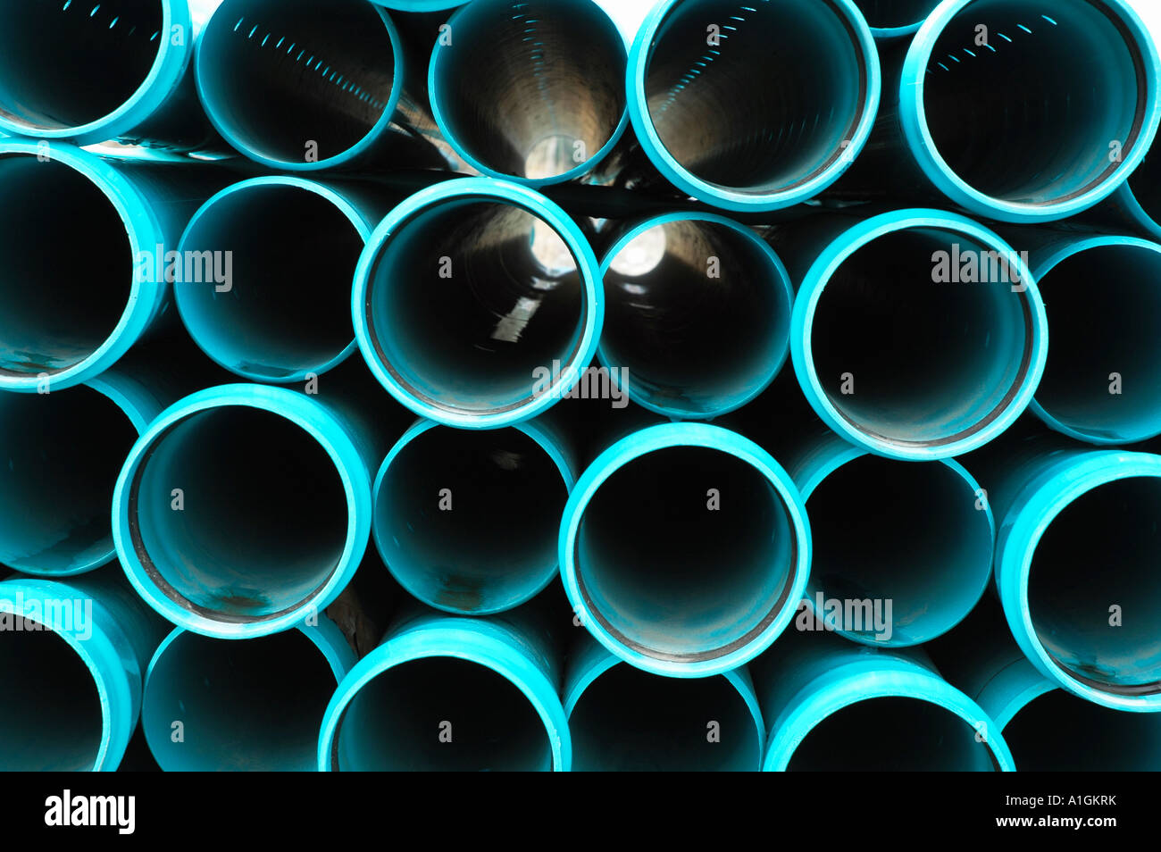 Closeup of blue pipes USA Stock Photo - Alamy