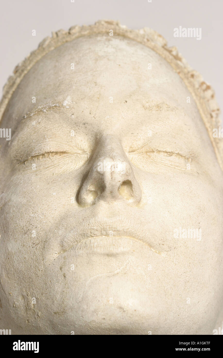 Plaster death mask on woman Stock Photo - Alamy