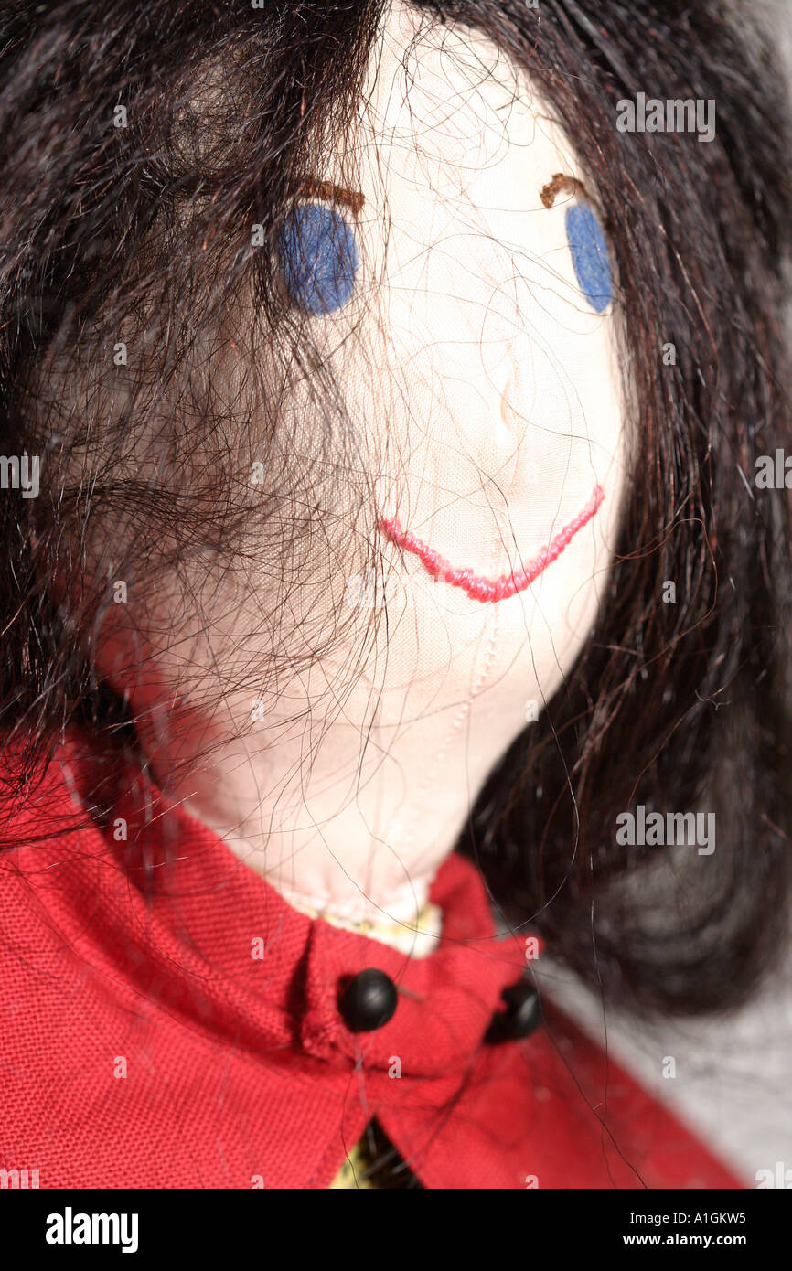 Simple cloth doll smiling face Stock Photo - Alamy