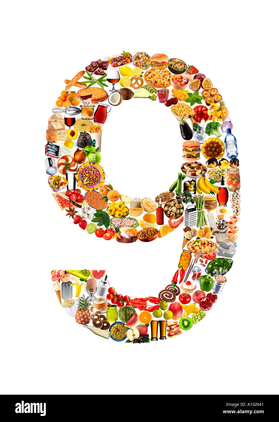 Number 9 type typeface hi-res stock photography and images - Alamy