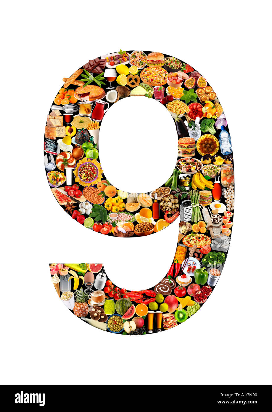 Number 9 type typeface hi-res stock photography and images - Alamy