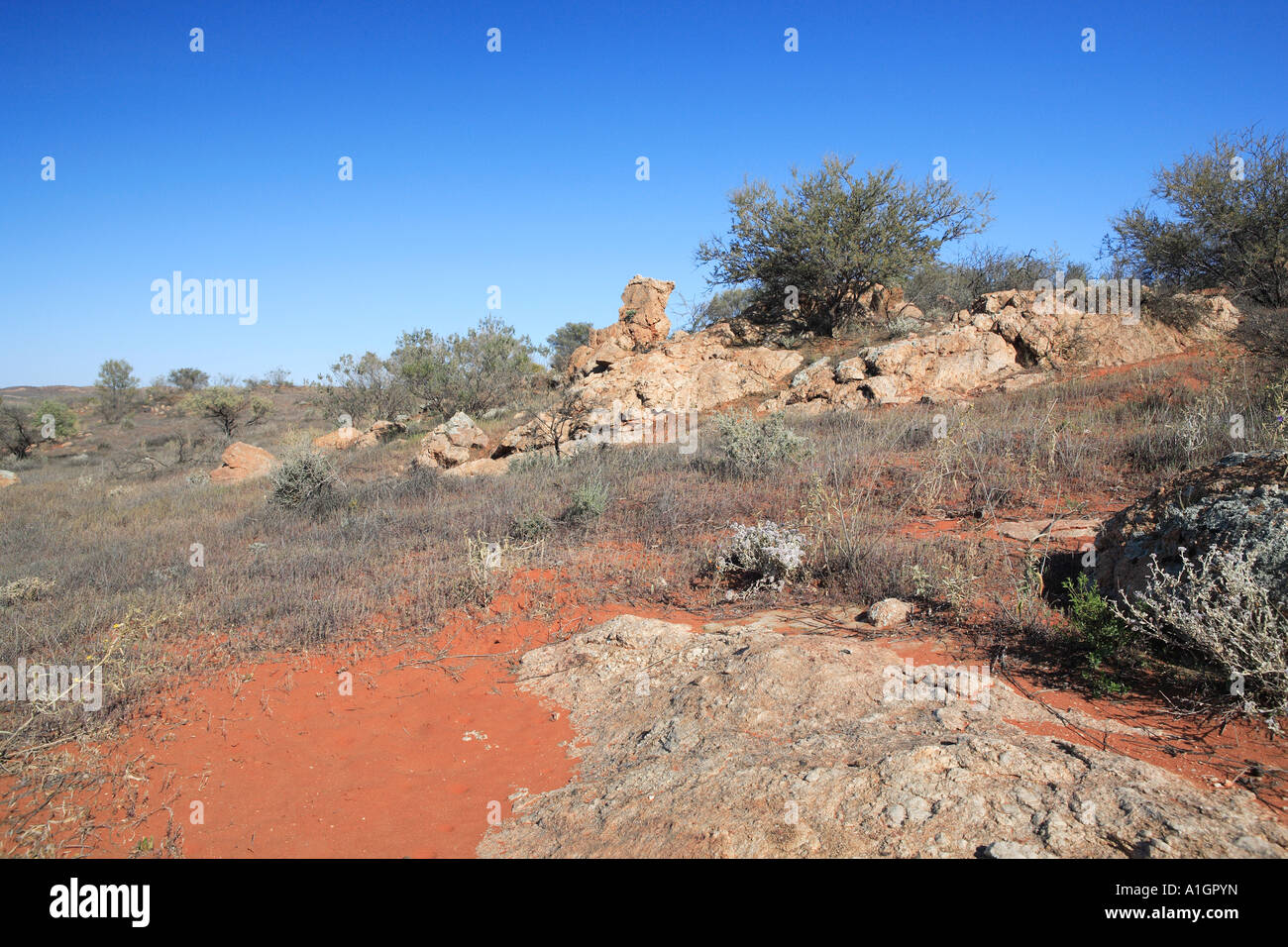 Semi arid desolate hills on the outskirts of Broken Hill, New South ...