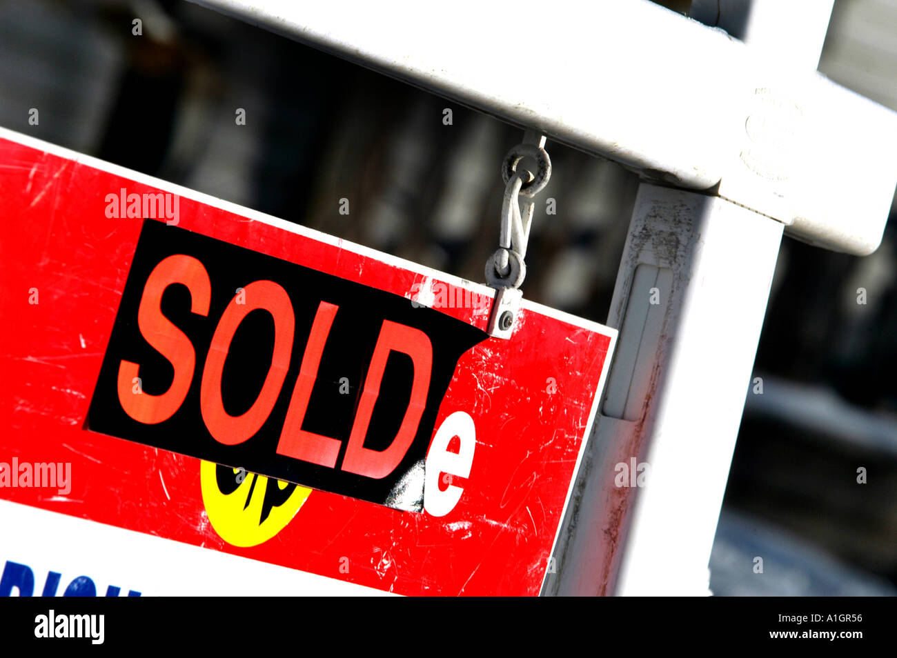 Sold Sign on a for sale sign Stock Photo - Alamy
