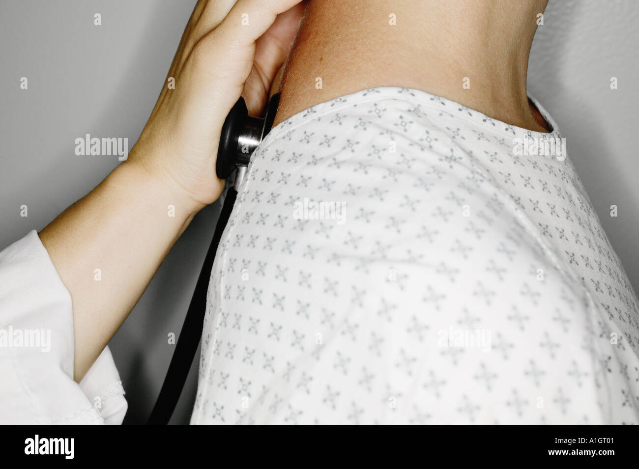 Doctor Listening Patients Back Stethoscope Stock Photos & Doctor ...