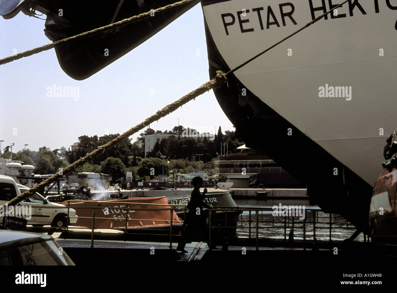 Cars boarding Jadrolinija Car Ferry Liner Split Harbour Split South ...