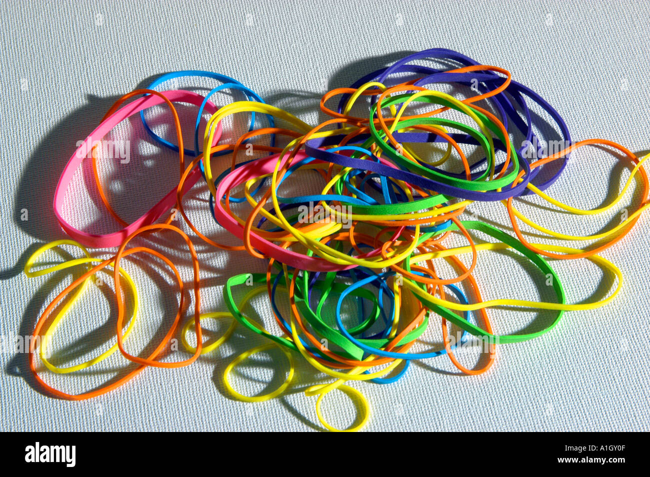 Colorful rubber bands Stock Photo - Alamy