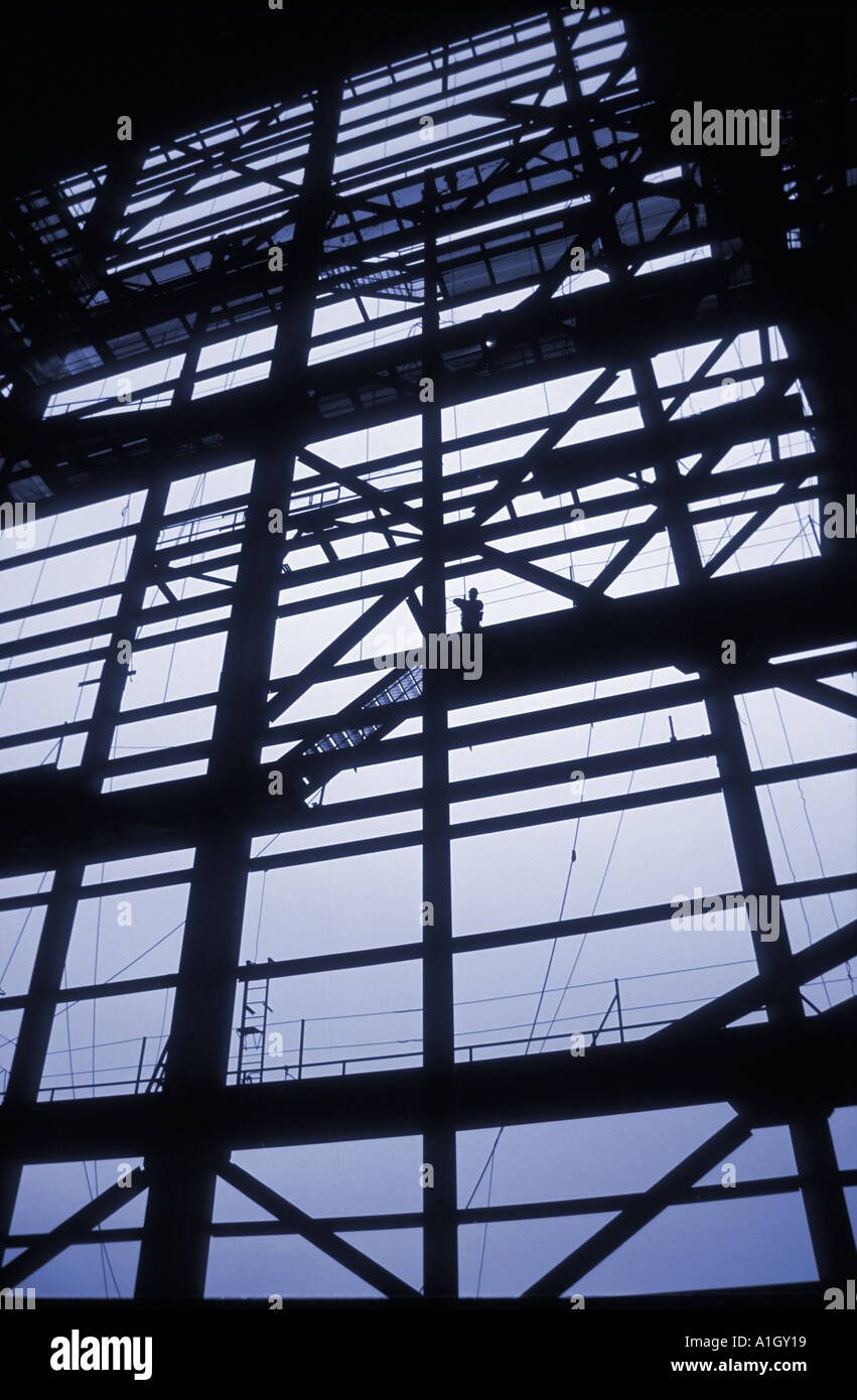 Steel grid work on construction site Stock Photo - Alamy