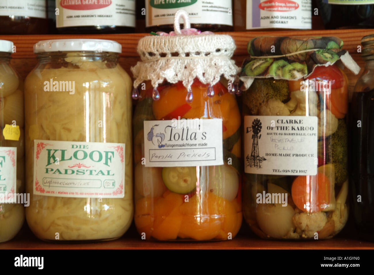 Jars of South African produced pickles Stock Photo - Alamy