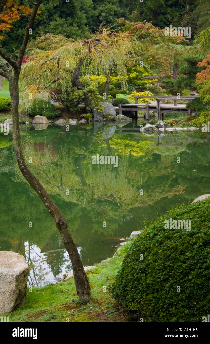 Japanese pond garden Stock Photo - Alamy