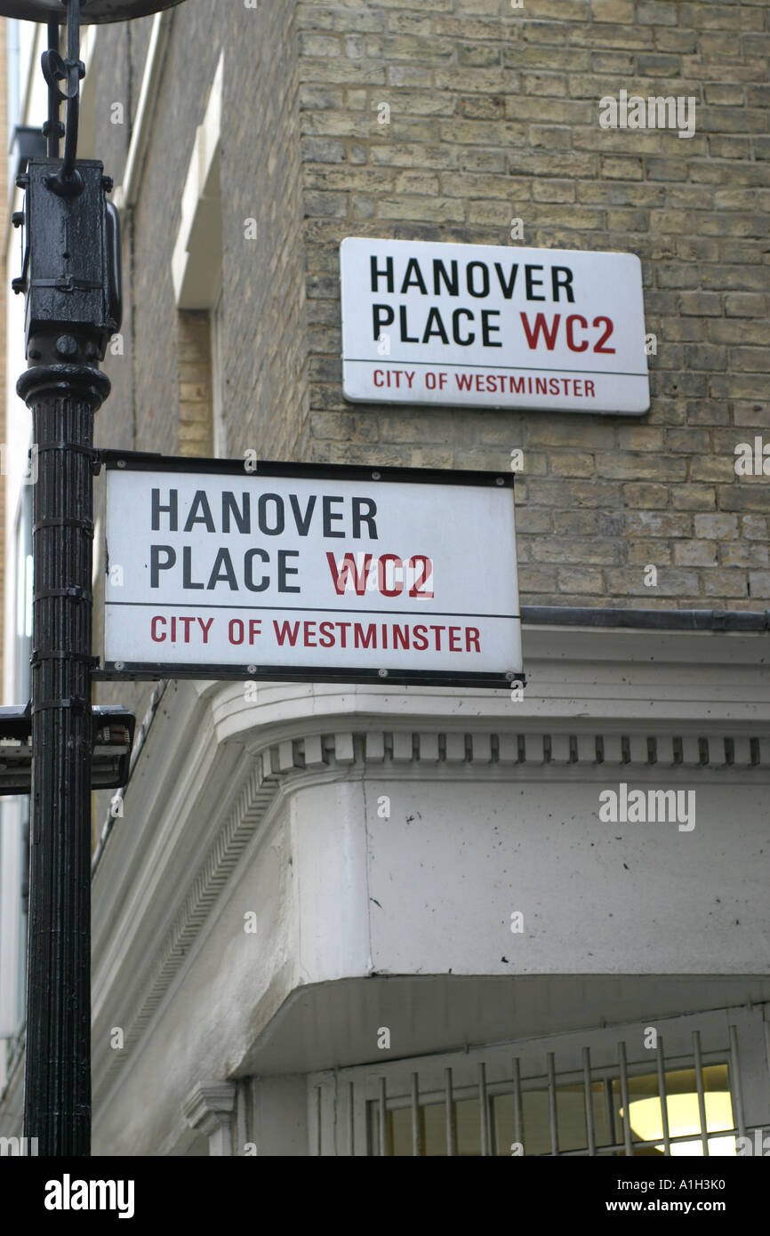 Hanover Place Signs London UK Stock Photo - Alamy