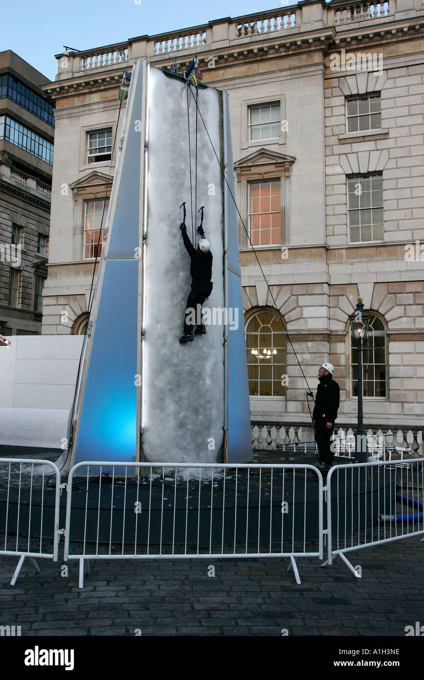 Ice wall Somerset House London England Stock Photo - Alamy