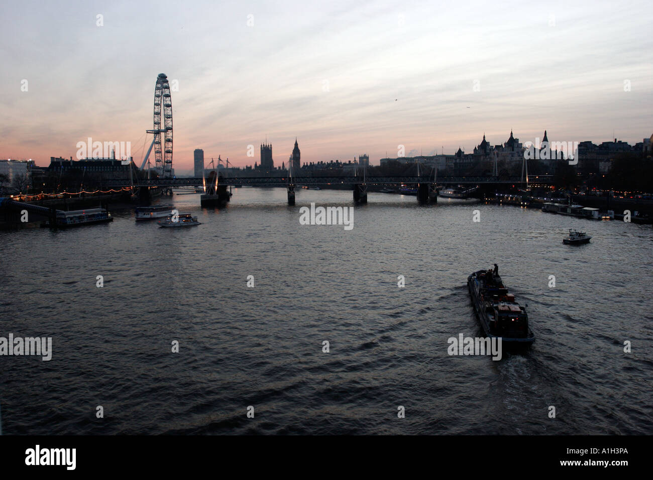 Sunset over the river Thames central London England Stock Photo - Alamy
