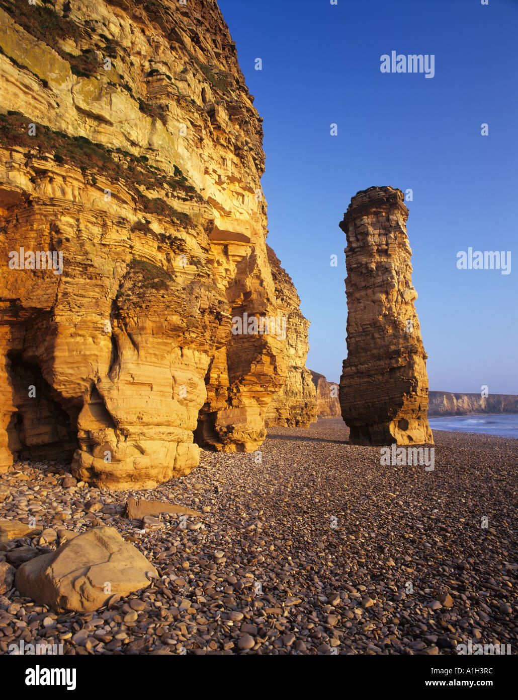 An eroded rock stack known as "Lots Wife" in Marsden Bay, on South ...