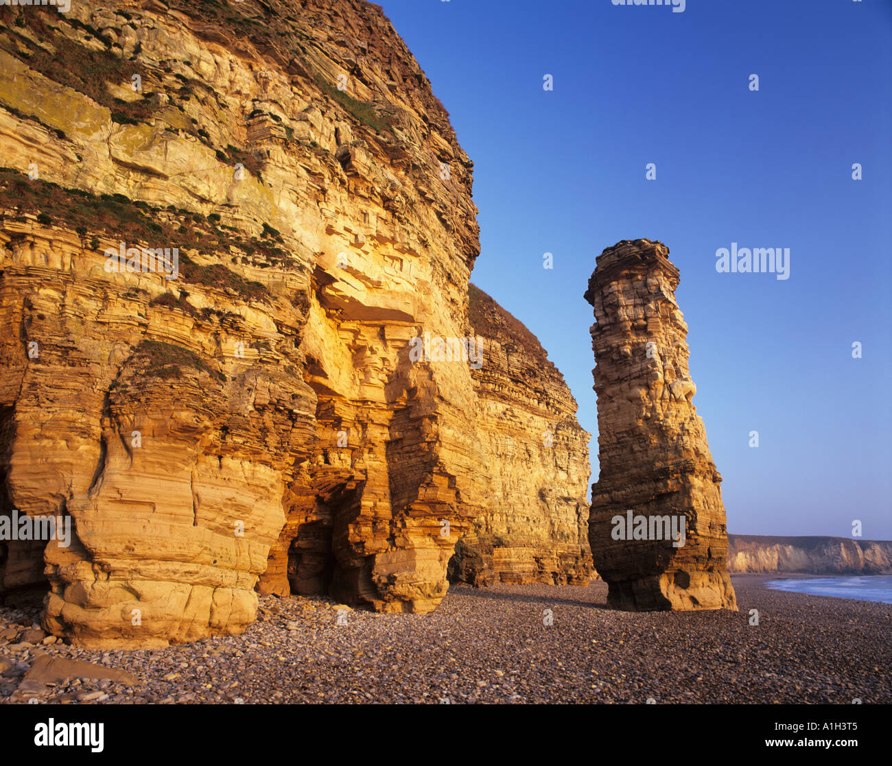 An eroded rock stack known as "Lots Wife" in Marsden Bay, on South ...