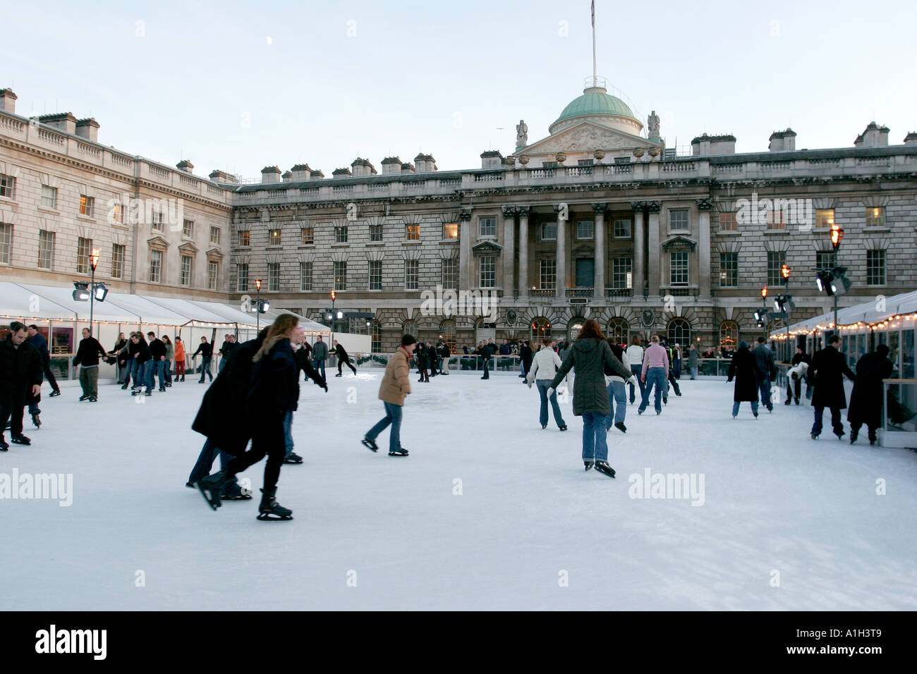 Somerset House ice rink London England Stock Photo - Alamy