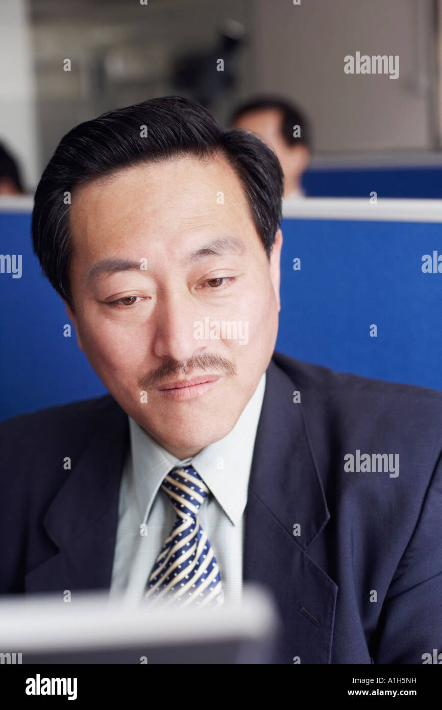 Close-up of a businessman using a computer Stock Photo - Alamy