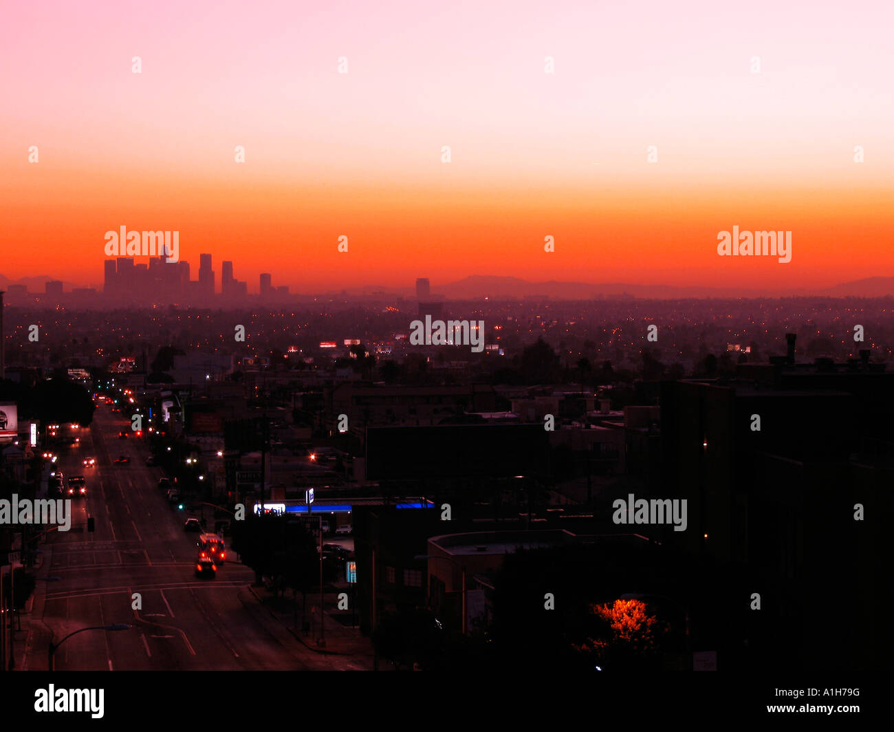 Dawn in Los Angeles California Stock Photo - Alamy