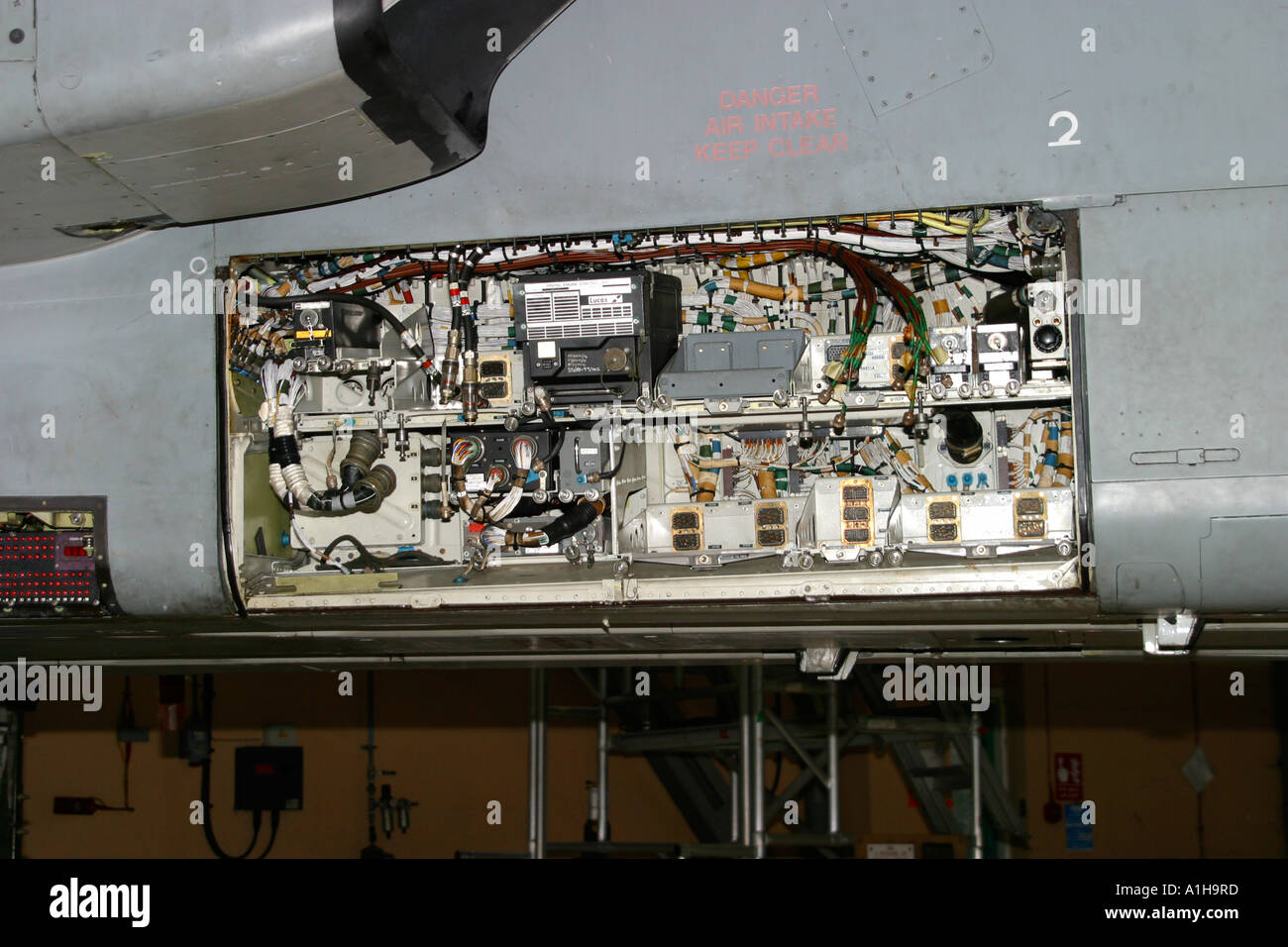 Open maintenance access hatch on Tornado fighter jet Stock Photo - Alamy