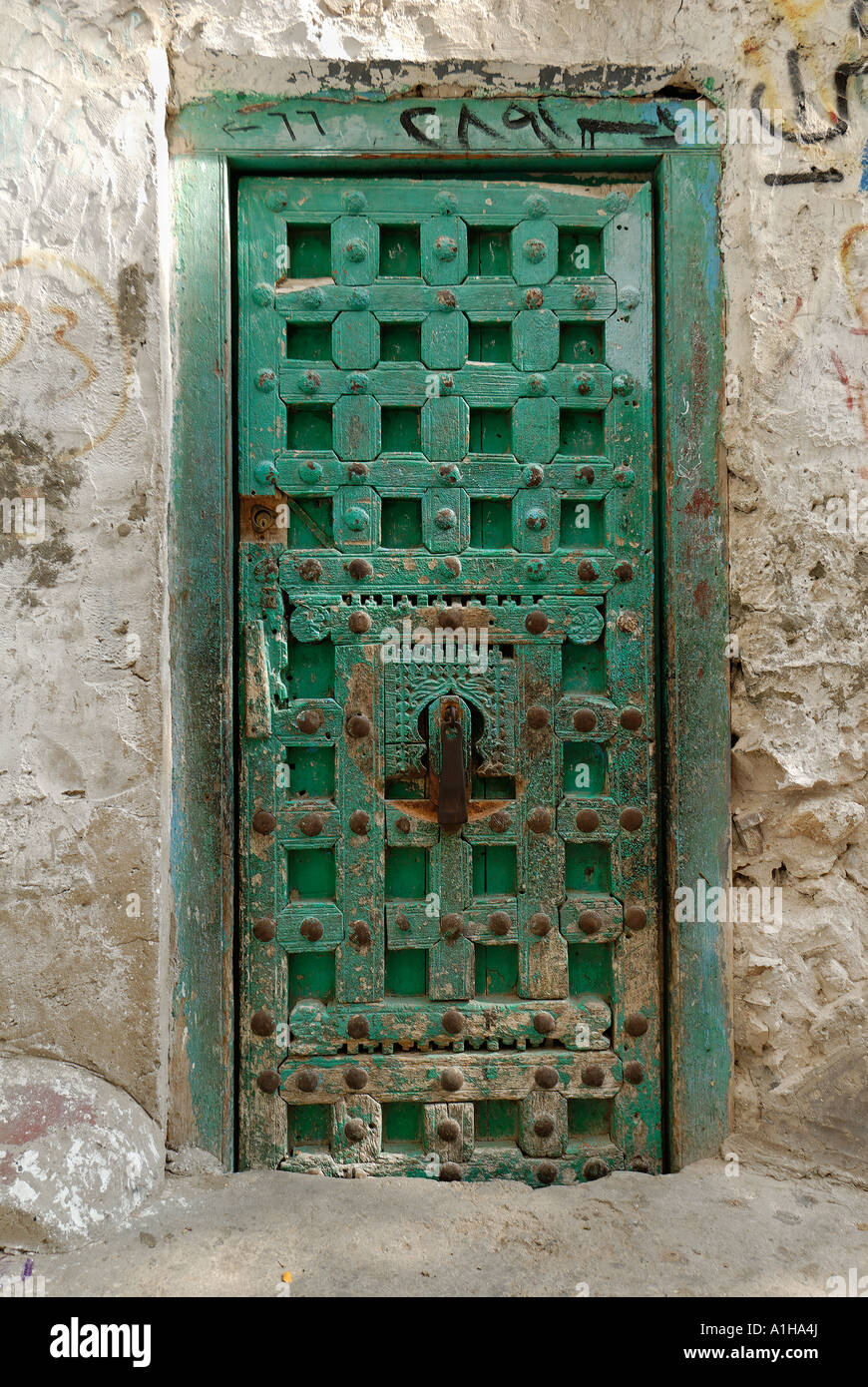 historic door in the old town of Al Mukalla Mukalla Yemen Stock Photo ...
