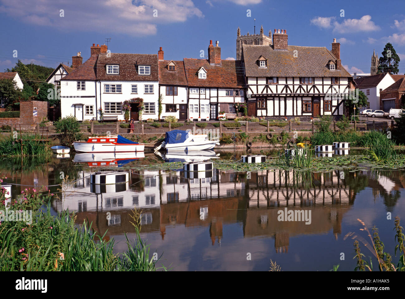 Tewkesbury and River Severn, Gloucestershire, England, UK Stock Photo ...