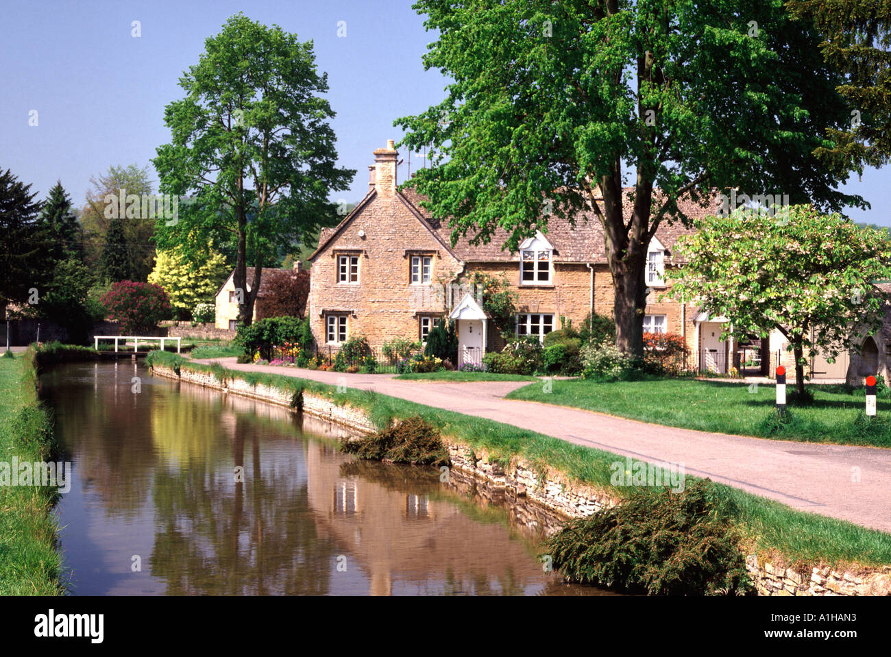 Lower Slaughter and River Windrush Gloucestershire England UK Stock ...