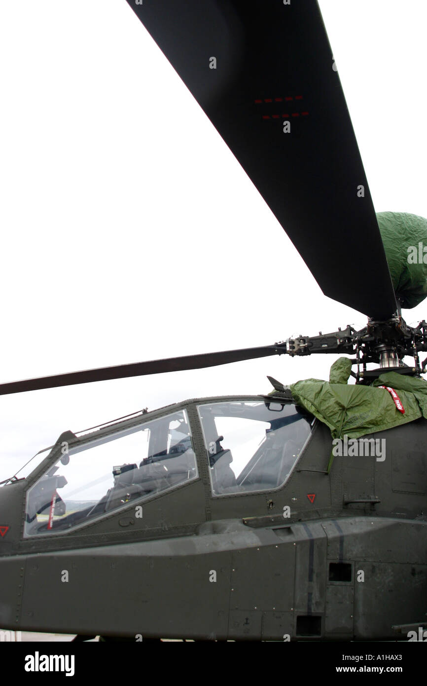 Rotor blades and cockpit of Apache attack helicopter Stock Photo - Alamy