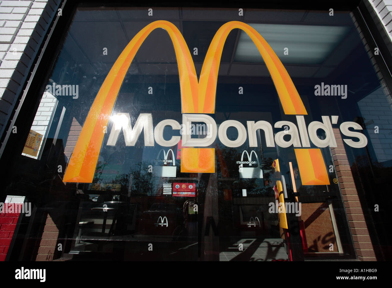 Window at a McDonald s Restaurant McDonalds fast food Stock Photo - Alamy