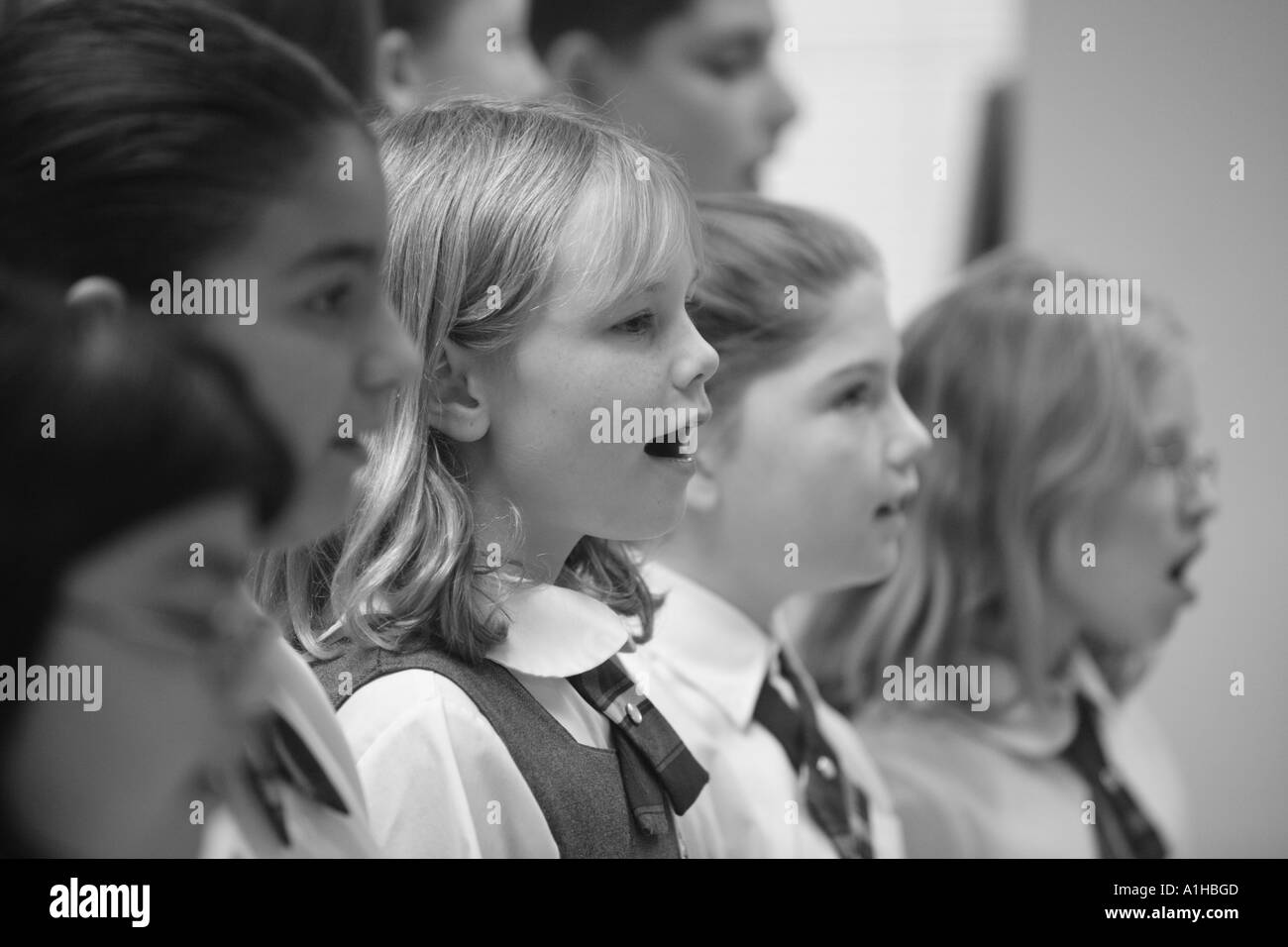 Kid singing Black and White Stock Photos & Images - Alamy