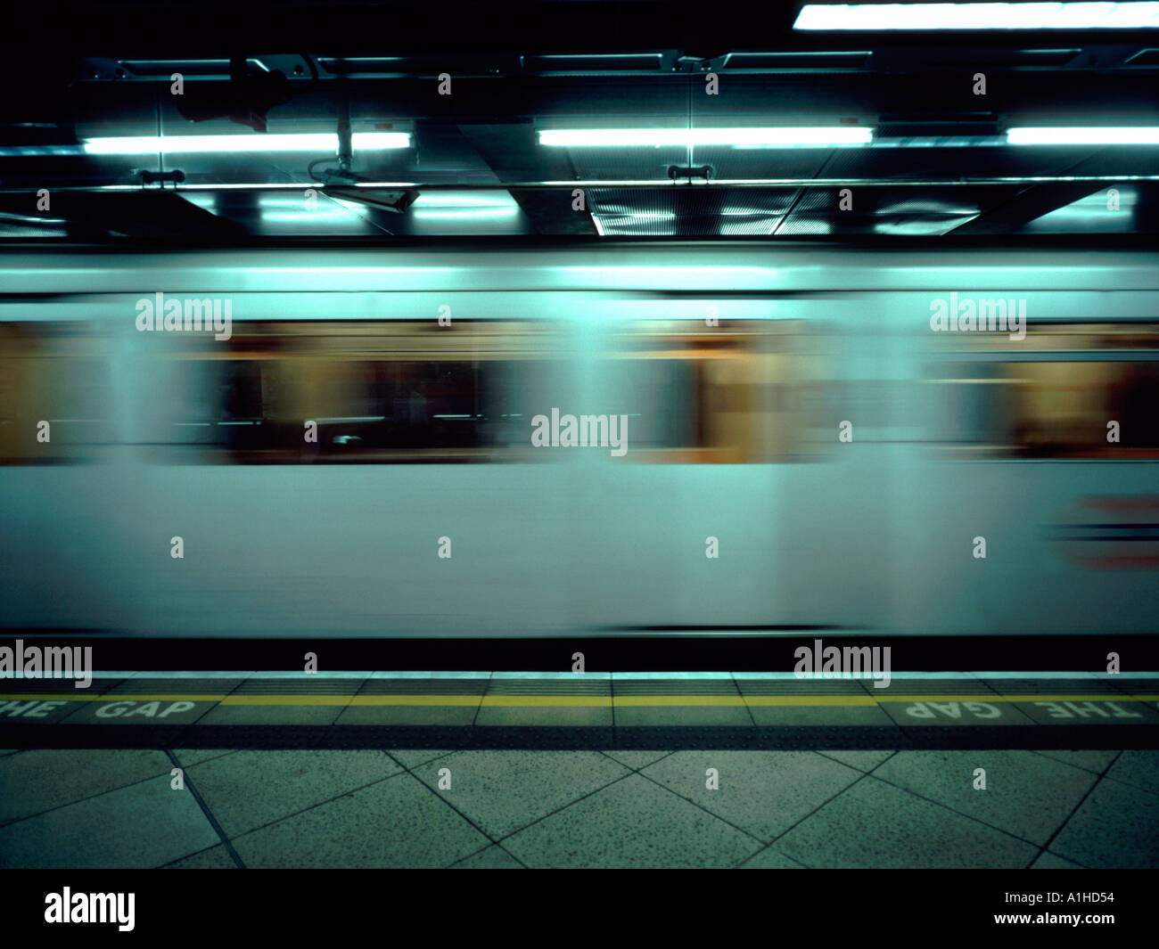 London tube train, blurred Stock Photo - Alamy