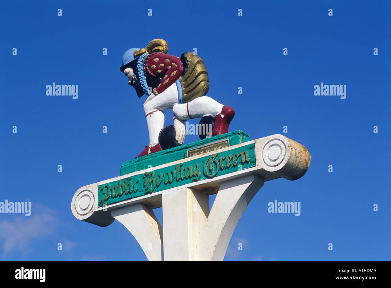 Wooden sign on bowling green on Plymouth Hoe Devon England featuring ...