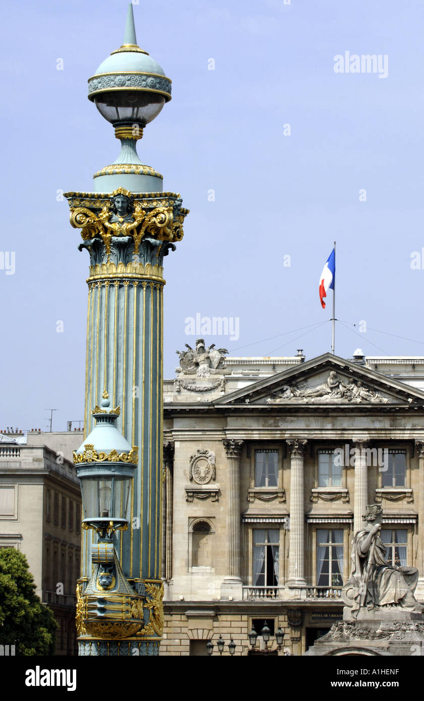 column ornate flag street paris place tour guide sightseeing france ...