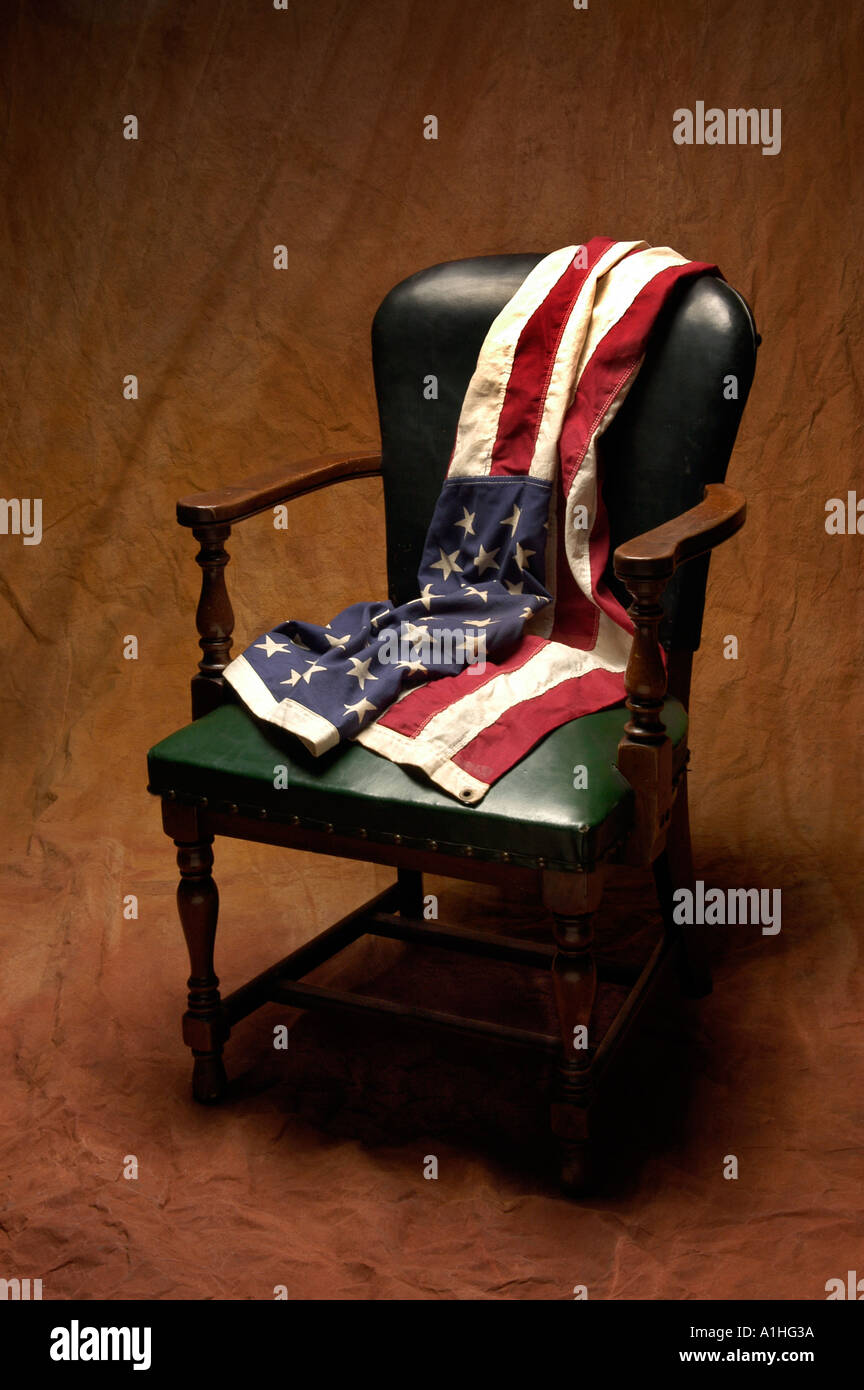 American flag on armchair Stock Photo - Alamy