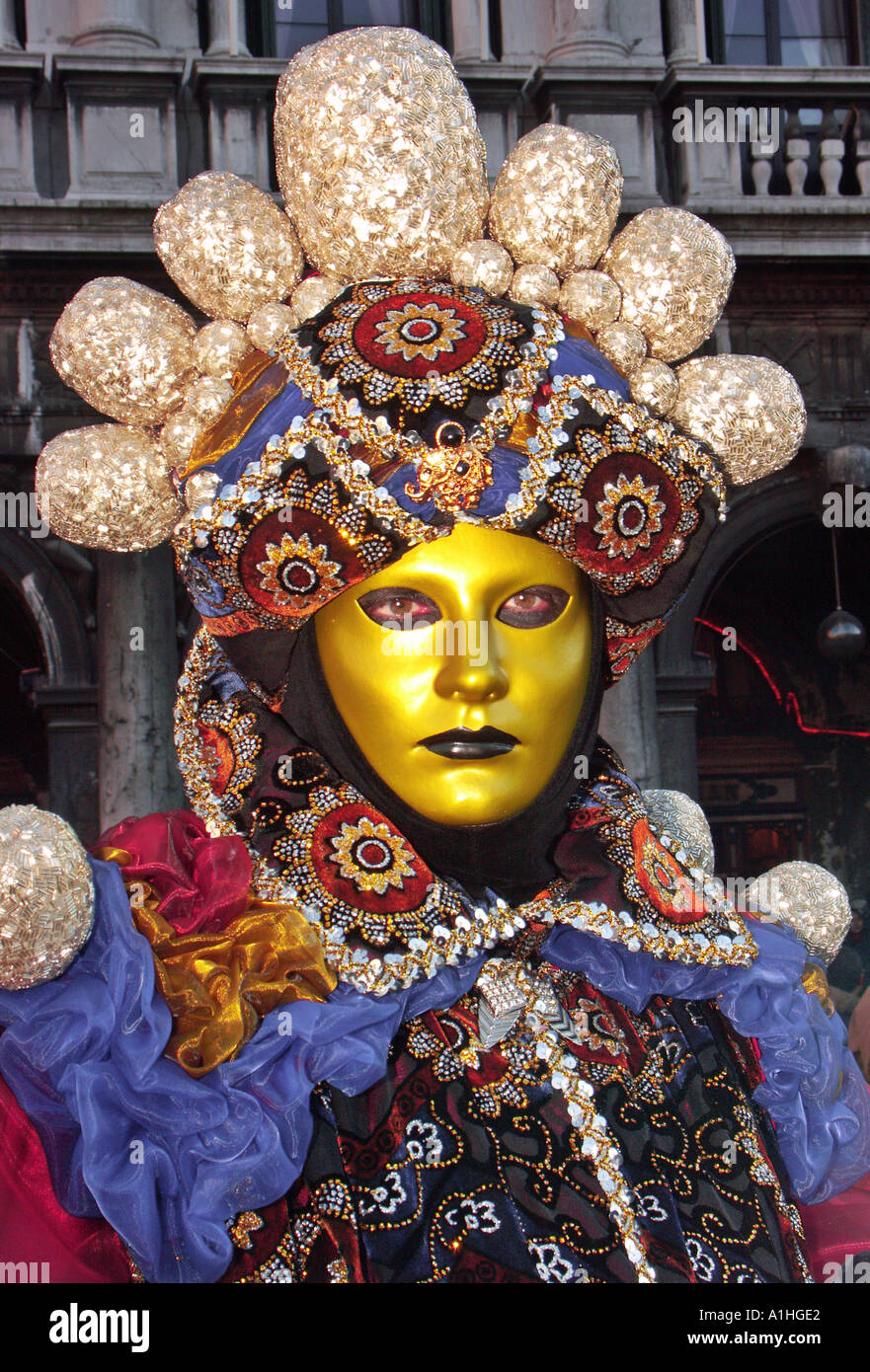 Person wearing Carnival costume and Mask Venice yearly winter February ...