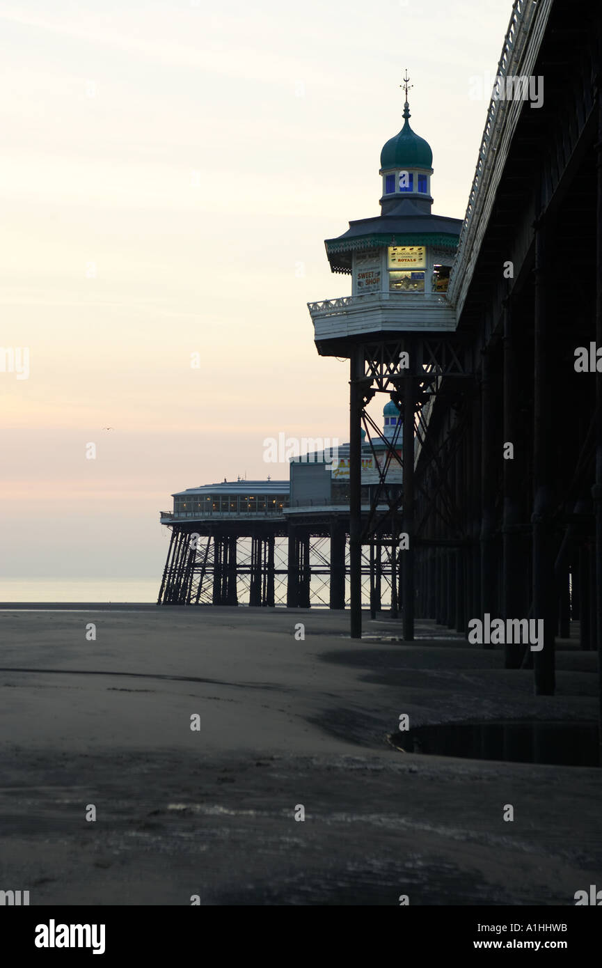 blackpool north pier from the beach england uk Stock Photo - Alamy