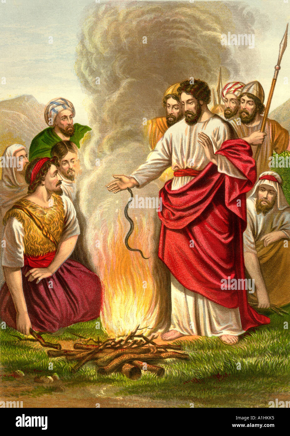 Saint Paul and the Viper From an edition of John Browns Self ...