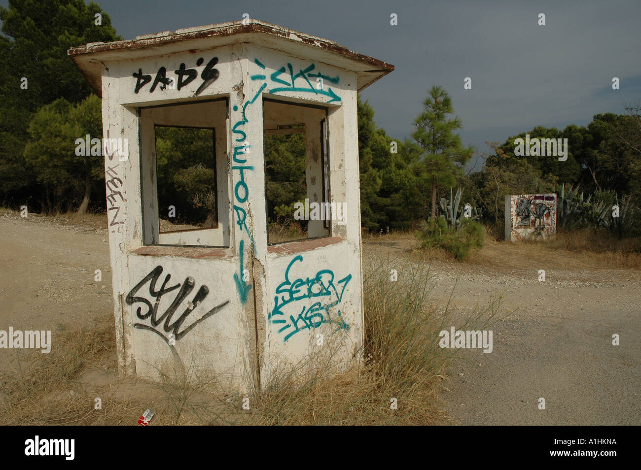 guard post on abandoned military base Stock Photo - Alamy