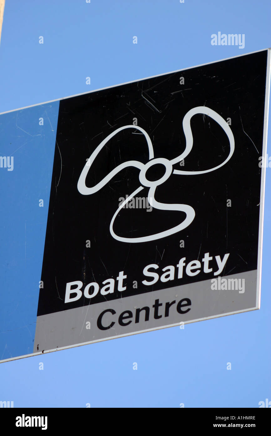 Boat safety centre sign Stock Photo - Alamy