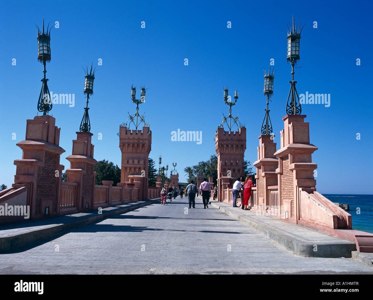 Fort Qait Bey Bridge Alexandria Egypt North Africa Stock Photo - Alamy