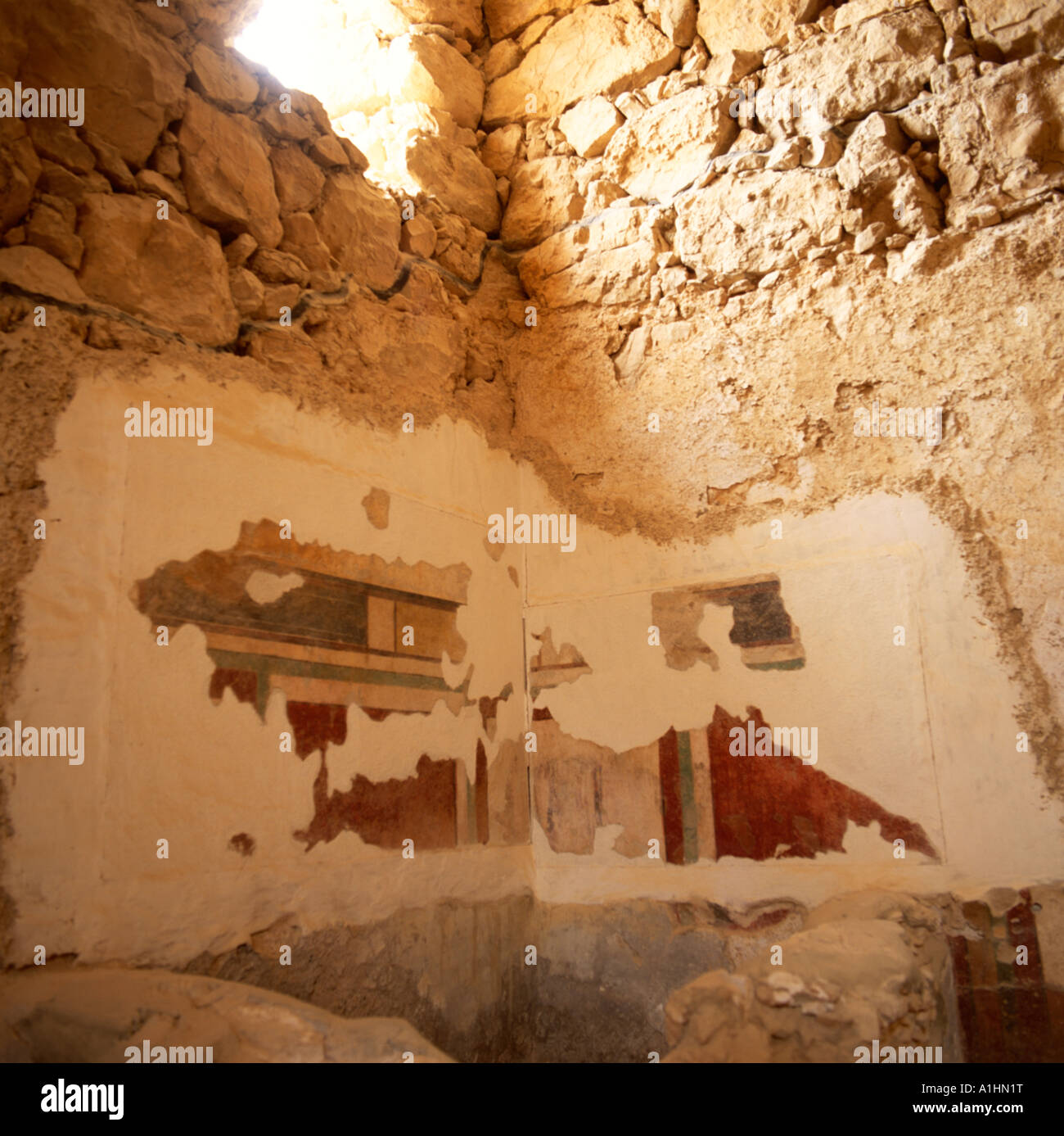 The Great Cistern and Frescos Masada Israel Middle East Stock Photo - Alamy