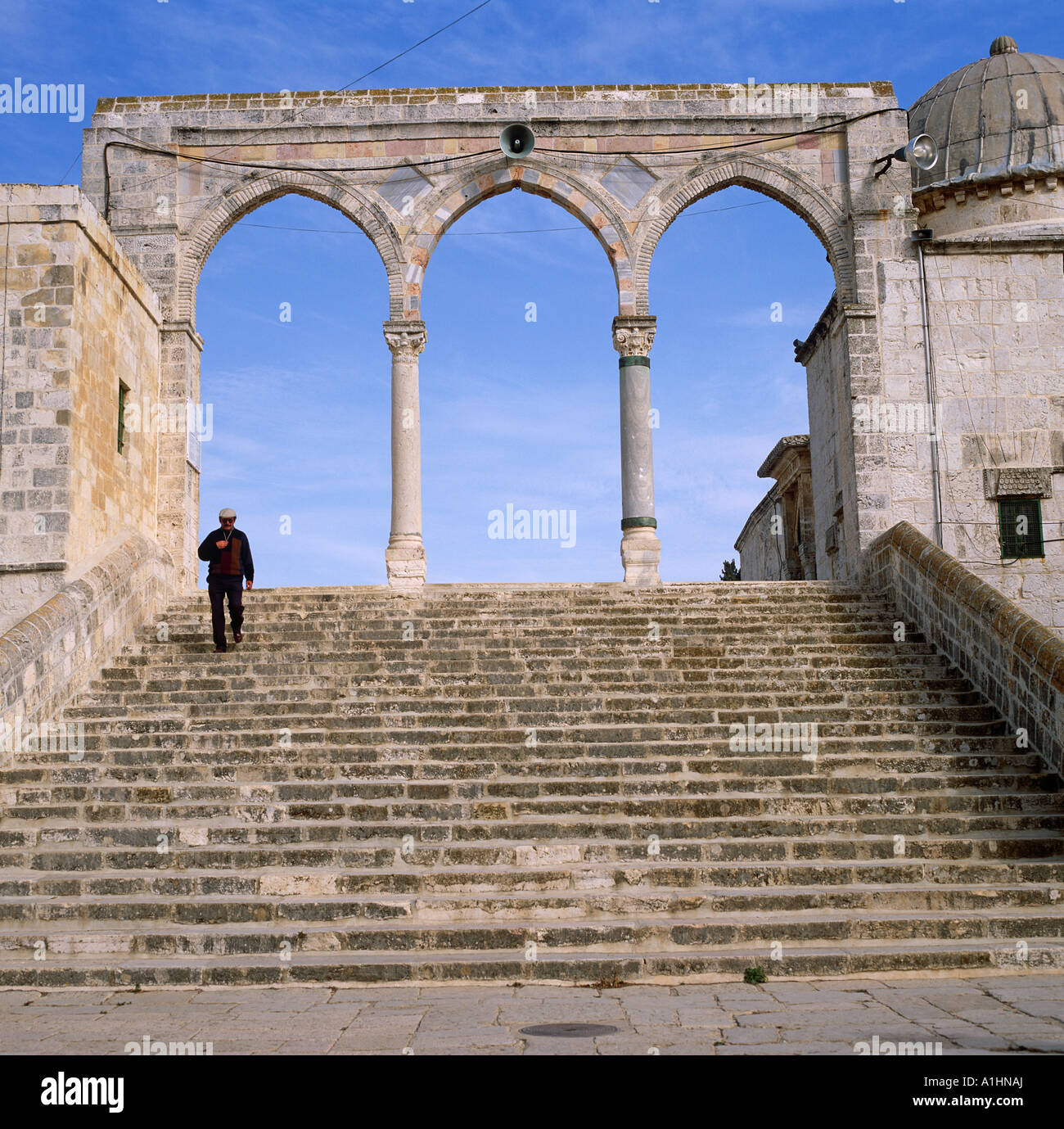 Steps Up To Mosque The Dome Of The Rock Jerusalem Israel Stock Photo ...