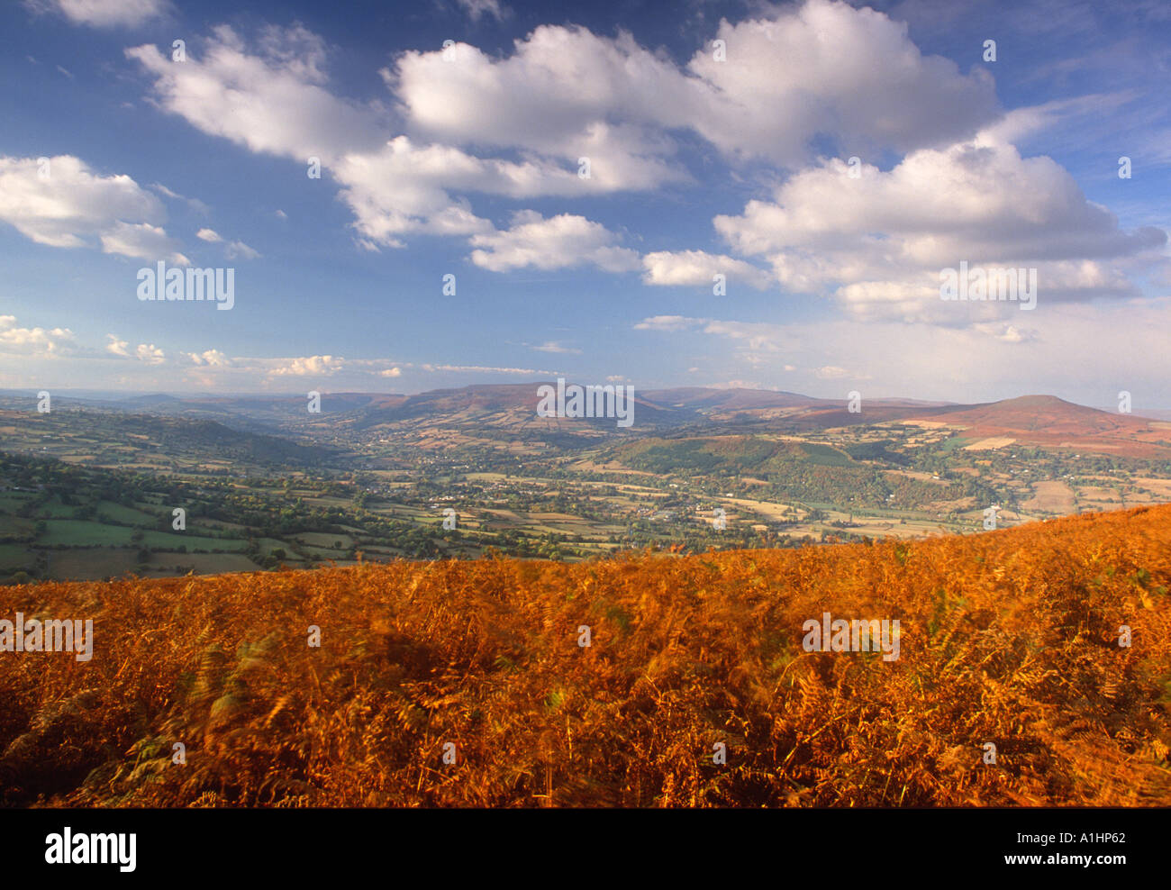 Autumn Landscape from the Blorenge Mountain Monmouthshire South East ...