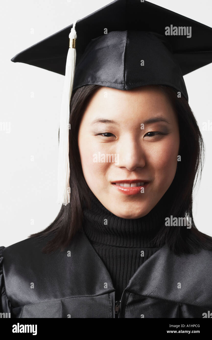 Portrait of a female graduate Stock Photo - Alamy