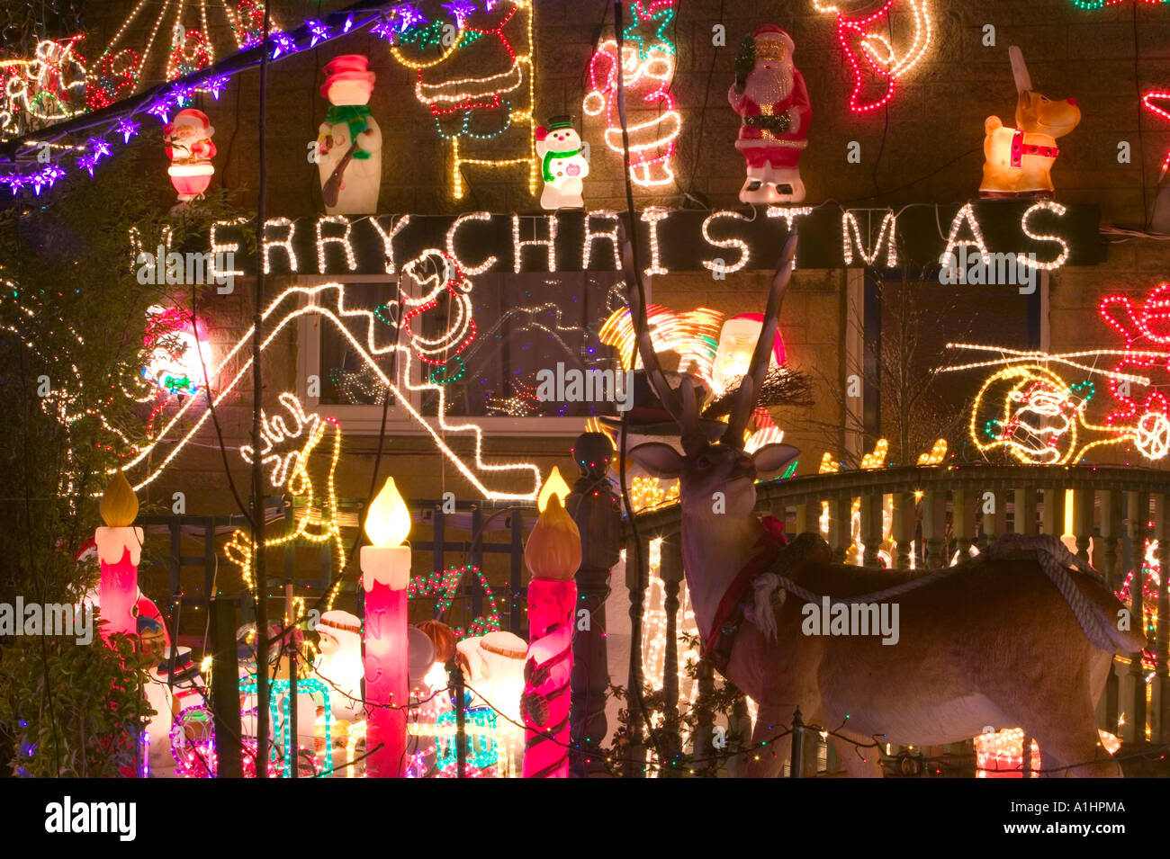 Christmas lights house lancashire hi-res stock photography and images ...
